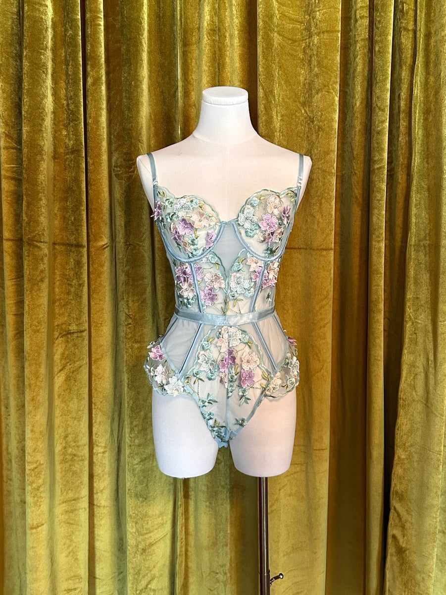 KILO BRAVA POWDER BLUE MULTI - UNDERWIRE BODYSUIT